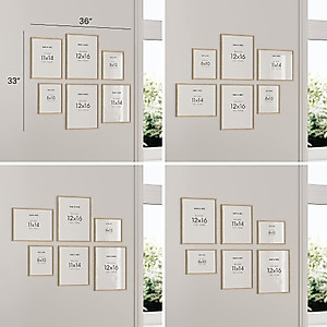 HAUS AND HUES Blue Abstract Wall Art Framed - Set of 6 Abstract Blue Art, Modern Abstract Wall Art, Framed Geometric Wall Art, Colorful Abstract Art, Unique Evil Eye Gallery Wall (Framed Beige)