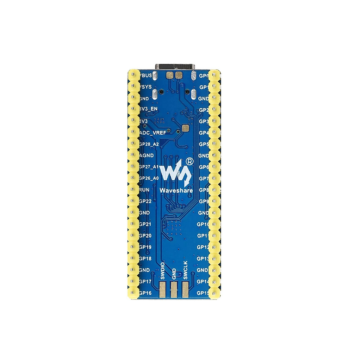 Waveshare RP2040-Plus with Header, Pico-Like MCU Board Based on Raspberry Pi RP2040 Chip, Dual-core Arm Processor, Onboard 4MB Flash, USB-C Connector, Recharge Header, and Higher Current DC-DC Chip