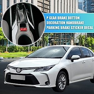 X AUTOHAUX 1 Set Car Electronic P Gear Brake Button Decoration Stickers Center Console Handbrake Parking Brake Sticker Decal for Toyota Supra GR 2018-2022 Red