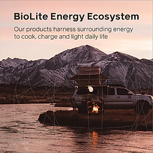 BioLite, FirePit, Smokeless Outdoor Wood and Charcoal Burning Fire Pit with Bluetooth, Rechargeable 12,800 mAh USB-A Out