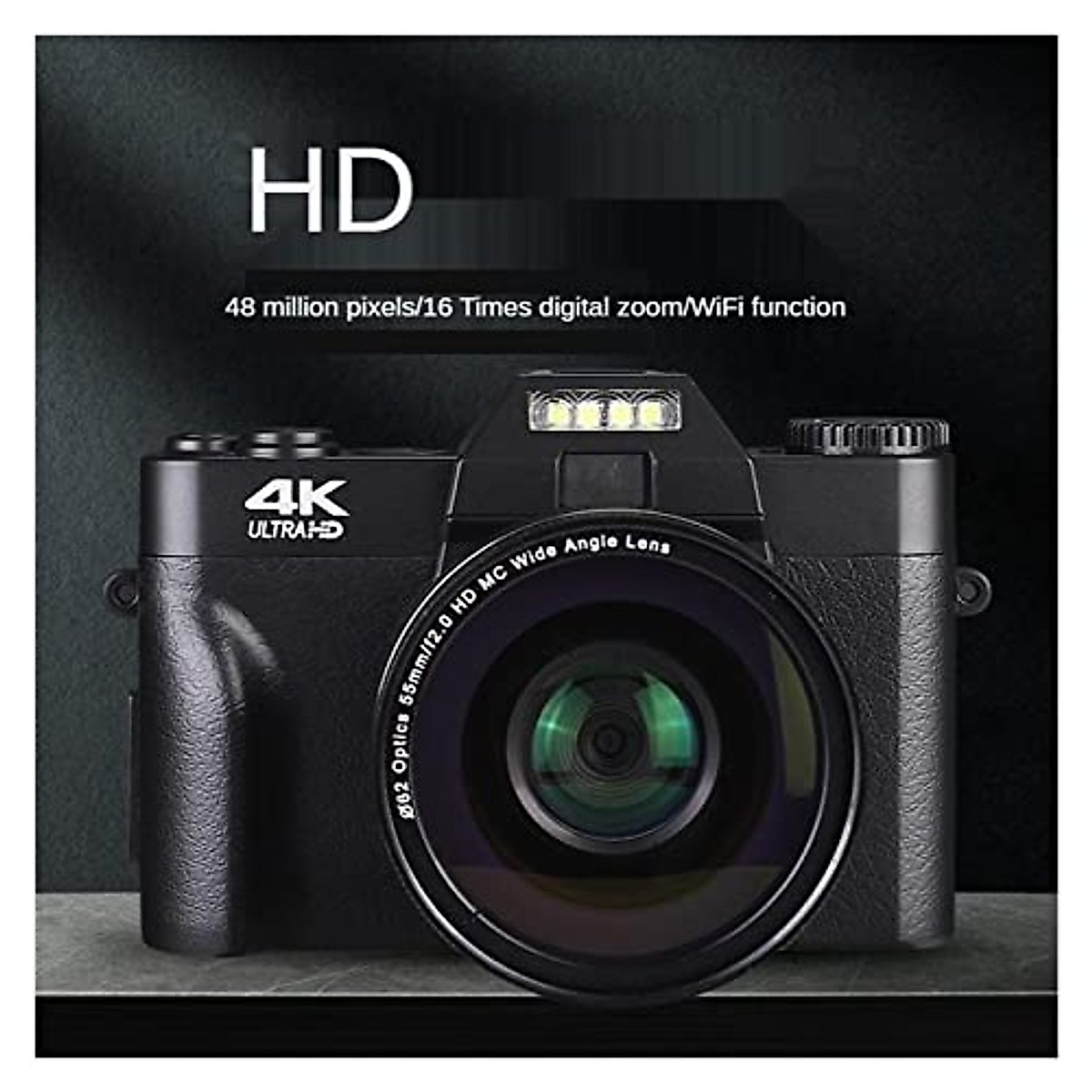 Camera HD 4K 16X Digital Camera Micro Single Retro with WiFi Professional Digital Camera Vlog External Lensfor Home Travel Digital Camera (Color : Only Camera)