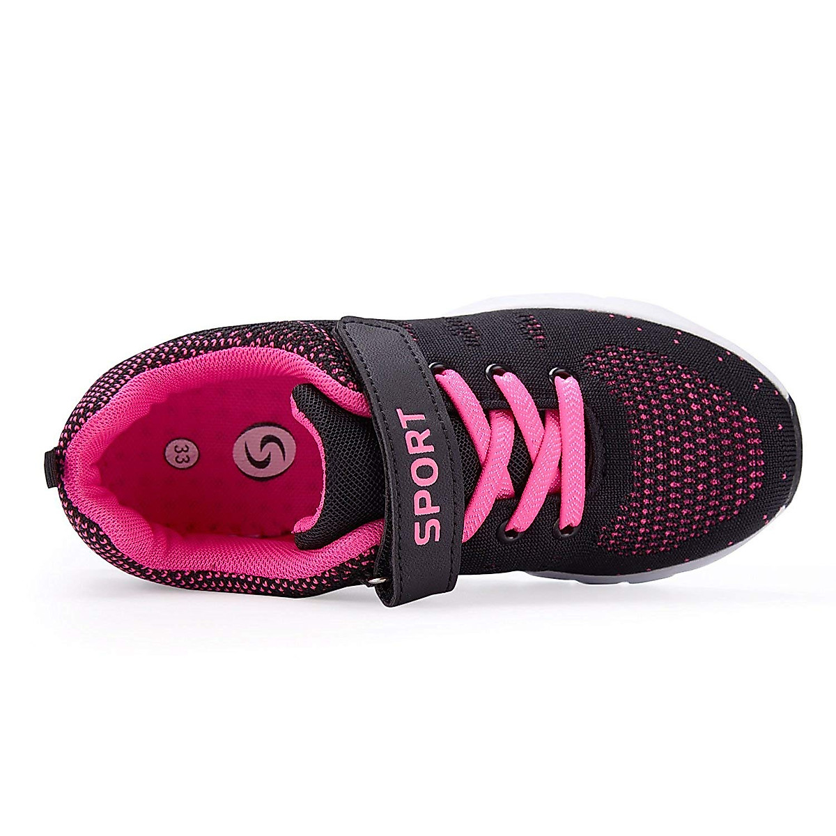 MAYZERO Kids Tennis Shoes Breathable Athletic Shoes Lightweight Walking Running Shoes Fashion Sneakers for Boys and Girls Rose