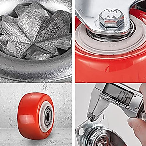 Castor Wheels Heavy Duty Swivel Trolley Furniture Caster With Brakes，360 Degree Swivel Castors,for Workbench, Furniture, Cabinet, Wood Box, Outdoor Plate Casters,Swivel Casters Wheels 4pcs castor whee