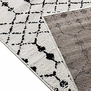 Flash Furniture Geometric Bohemian Low Pile Rug - 8' x 10' - Ivory/Black
