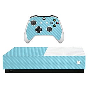 MightySkins Carbon Fiber Skin for Microsoft Xbox One S All-Digital Edition - Solid Burgundy | ProtectiveTextured Carbon Fiber Finish | Easy to Apply, Remove, and Change Styles | Made in The USA