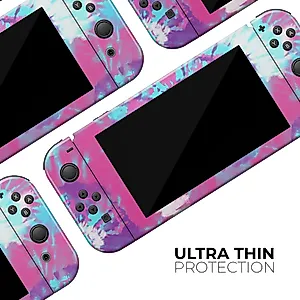 Design Skinz - Compatible with Nintendo Switch Console Bundle - Skin Decal Protective Scratch-Resistant Removable Vinyl Wrap Cover - Spiral Tie Dye V5