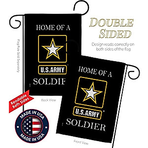 US Army Soldier Garden Flags Armed Forces Memorabilia Banner United State Wall Tapestry Americana Decorations Blue Star Remembrance Retire Outdoor Memorial Yard Veteran Gifts Made In USA