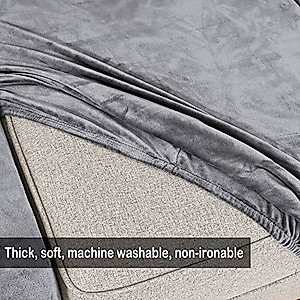 Rosnek Couch Cushion Covers Stretch for Individual Sofa Cushion,Soft Velvet U Shaped Sectional Couch Covers Sofa Slipcover for Seat Cushion Replacement,Large