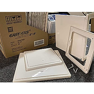 EASY-EXS Access Panel 6x6 with Door (Max Service Opening 4.3x4.3) Plastic White (Small 6"x6'')