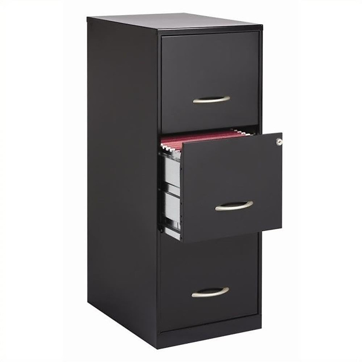 Scranton & Co 3 Drawer Letter File Cabinet in Black