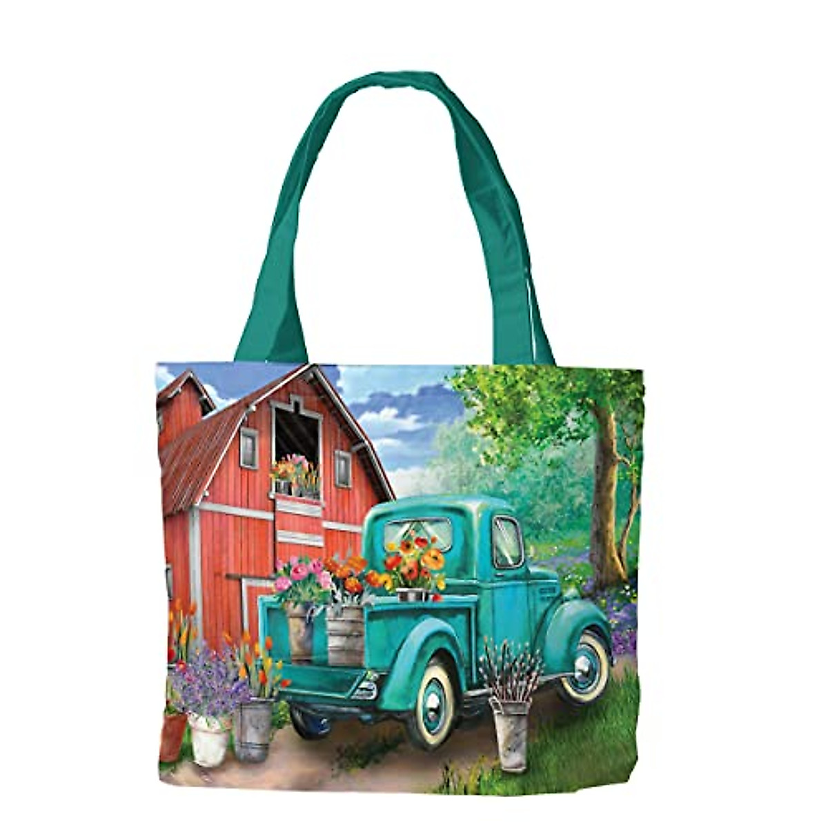 Briarwood Lane Farm In Spring Canvas Tote Bag 14.5" x 15"