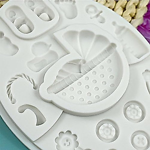 Baby Shower Silicone Mold For Candy Cookie Baby Stroller Fondant Molds For DIY Chocolate Candy Decoration Jewelry Baby Stroller Silicone Mold Cupcake Toppers Mold
