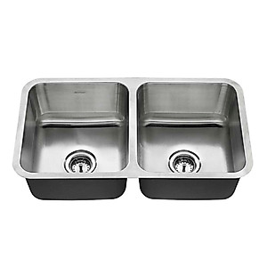 American Standard 18DB.9321800T.075 Undermount 32x18 Double Bowl Sink, Stainless Steel