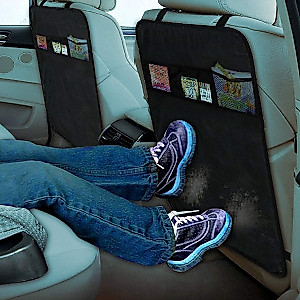 Lebogner Baby Car Mirror & Kick Mat Auto Seat Back Protectors + 3 Organizer Pockets