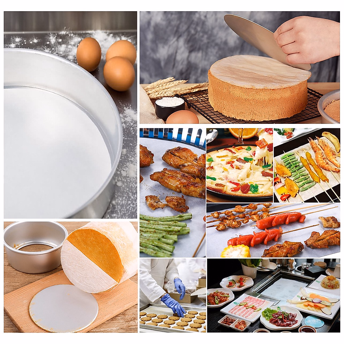 Parchment Paper Rounds 7 Inch Diameter Precut for Baking 100pcs - Non-STICK 7'' Cake Pan Liner Circles, Perfect for Cheesecake Pan Springform Pan Bundt Pan Steamer and Air Fryer