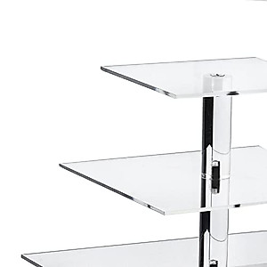 TABLECLOTHSFACTORY 7 Tier Square Heavy Duty Acrylic Crystal Glass Clear Cupcake Dessert Decorating Stand for Birthday Xmas Party Wedding