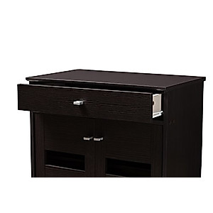 Baxton Studio Oullins Shoe Cabinet, Wenge Dark Brown
