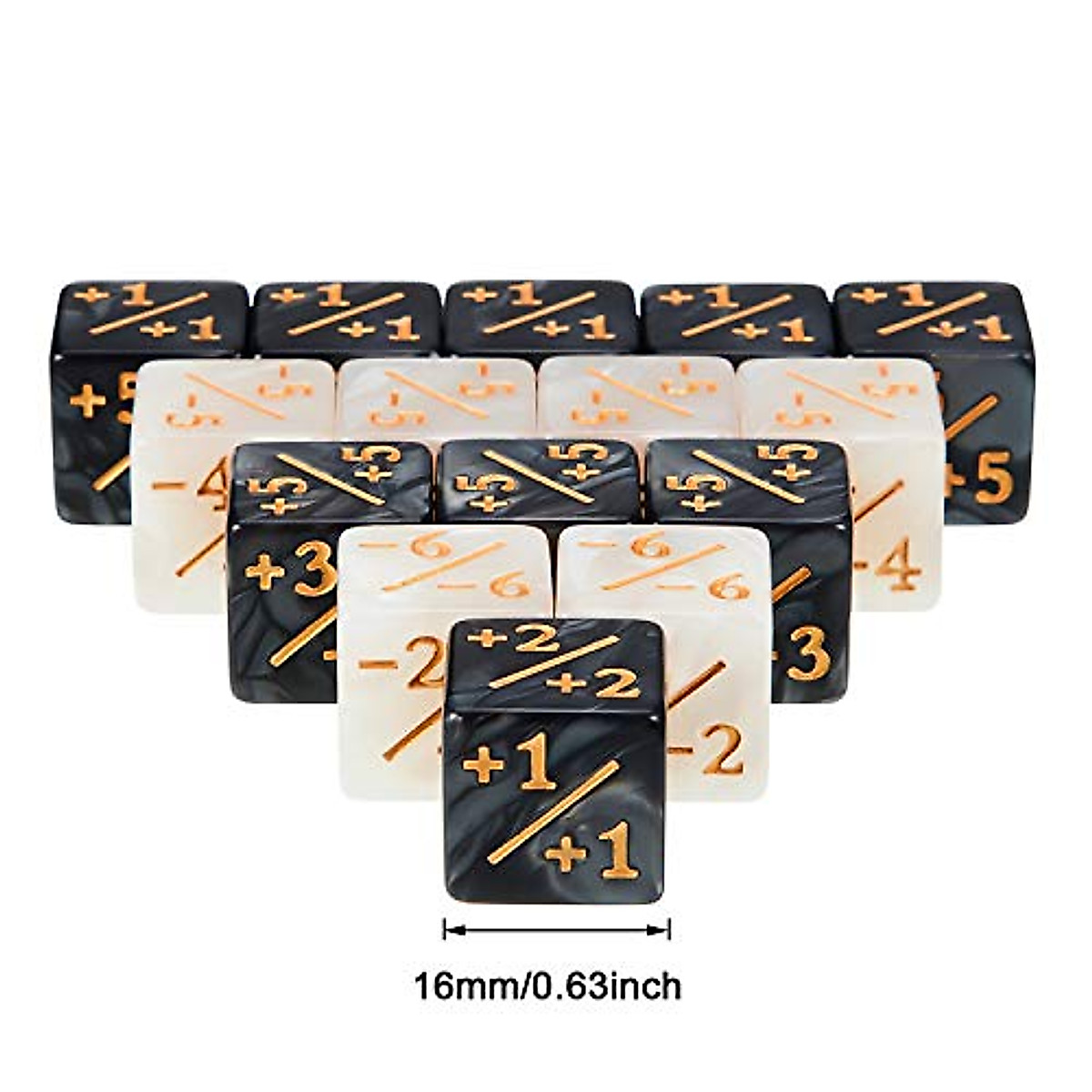 24 Pieces Dice Counters Token Dice Loyalty Dice Marble D6 Dice Cube Compatible with MTG, CCG, Card Gaming Accessory