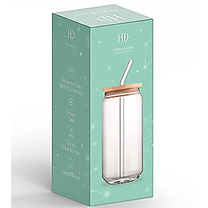 18oz Iced Coffee Cup | Beer Can Glass | Coffee Glass Cup with Lid and Straw | Taurus Zodiac Gifts for Women and Men (Packaging May Vary)