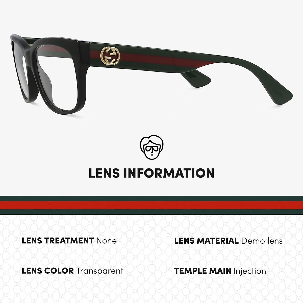 Gucci GG0278O Designer Fashion Eyeglasses Stylish Wide Rectangular Frame Eyewear with Luxury eSHADES Kit - Embrace Sophistication and Elegance