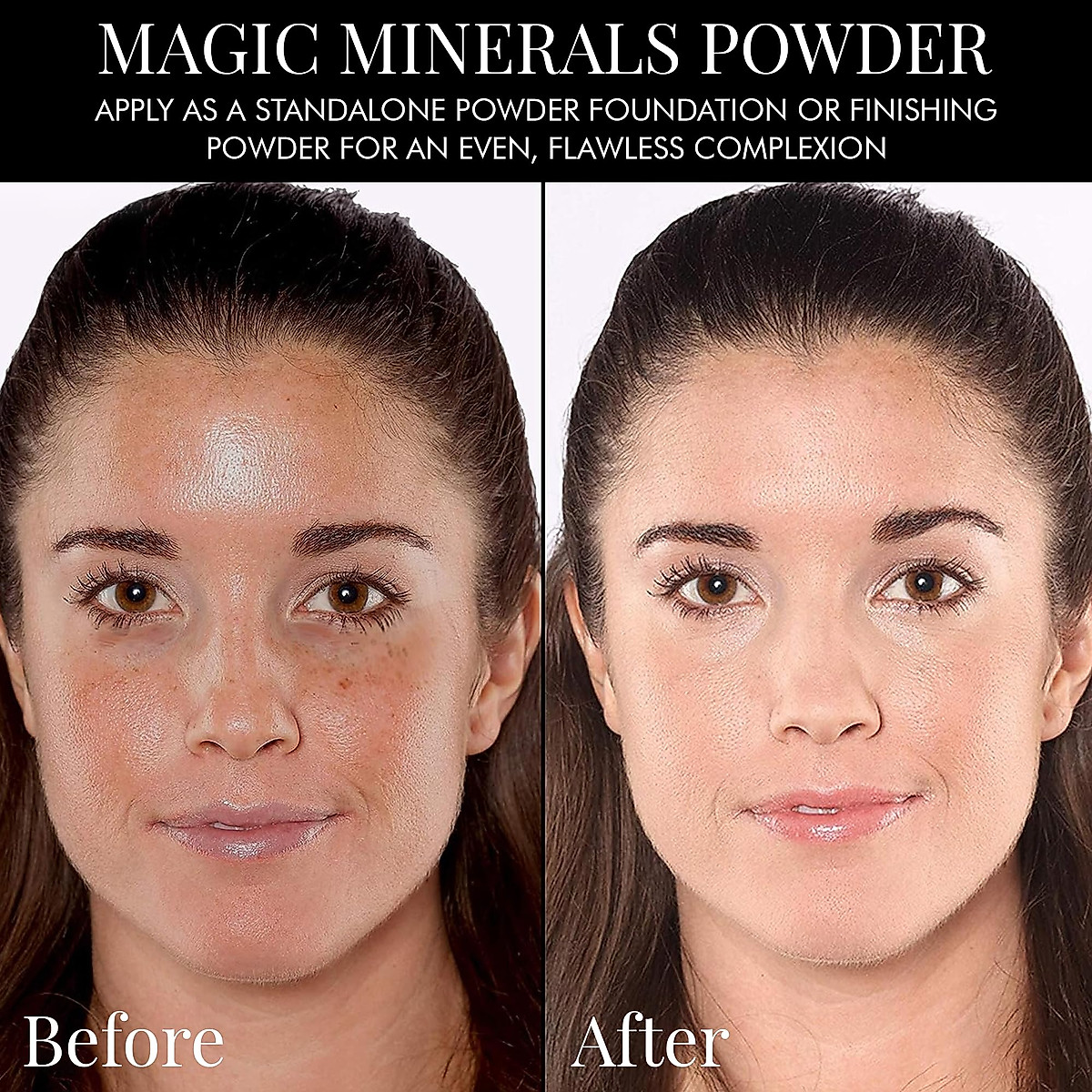 MagicMinerals by Jerome Alexander, Mineral Powder Foundation Set with Mirror Compact, Lash Extending Mascara, Professional Stubby Brush & Blending Sponge (Light)