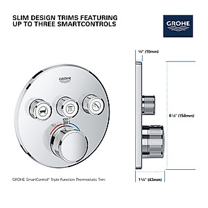GROHE 291382430 Grohtherm Valve Trim, Matte Black