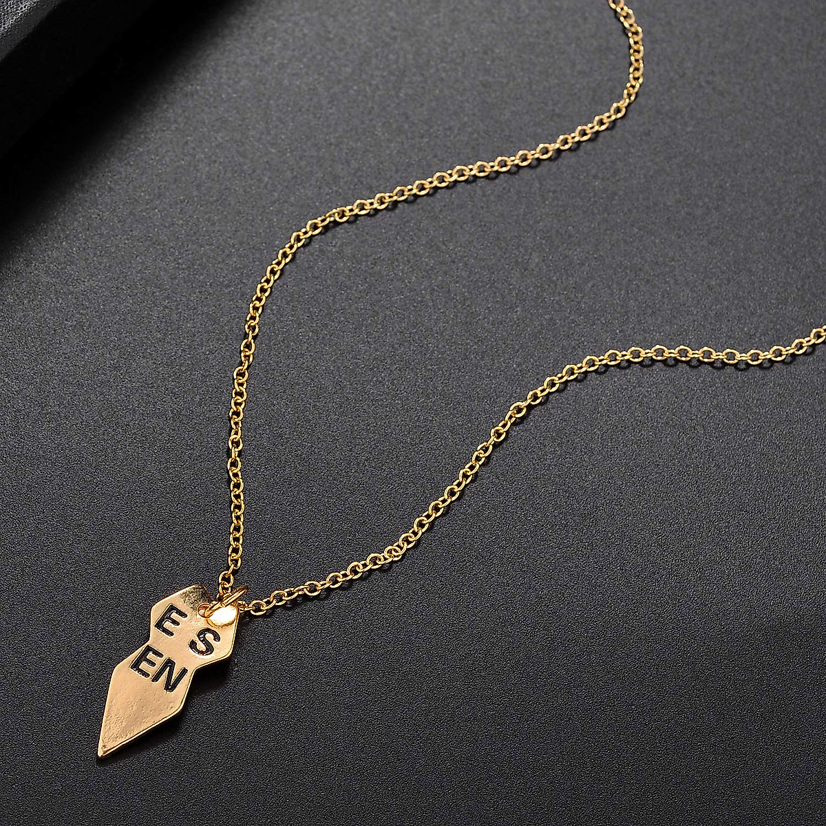 LUX ACCESSORIES Gold Tone Best Friends BFF Broken Heart Necklace Set (3pc)