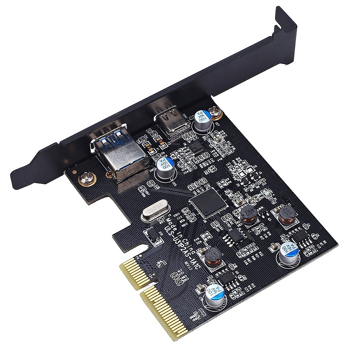 TOTOVIN PCI-E PCI Express to USB 3.1 Gen 2 (10 Gbps) Type A+Type C Expansion Card Asmedia Chipset for Windows 7/8/8.1/10/Linux Kernel (Type A+Type C)