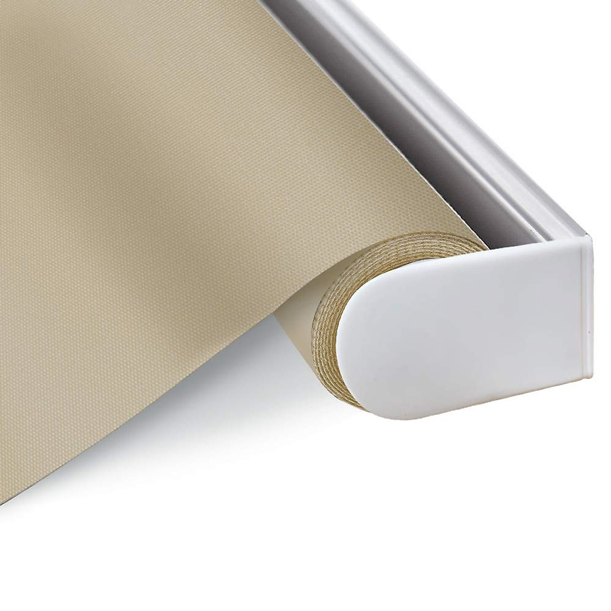 Blackout Cordless Window Roller Shades, Stone Custom Easy to Control Window Blinds with Spring Lifting System for Home, Windows, Doors, French Door