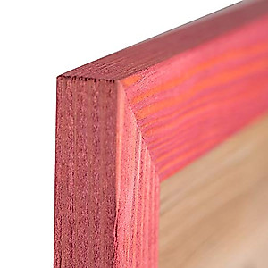 Rustic Wooden Picture Frame 11x14 Inch- 100% Natural Solid Eco Distressed Wood for Wall Mounting Photo Frame - Red