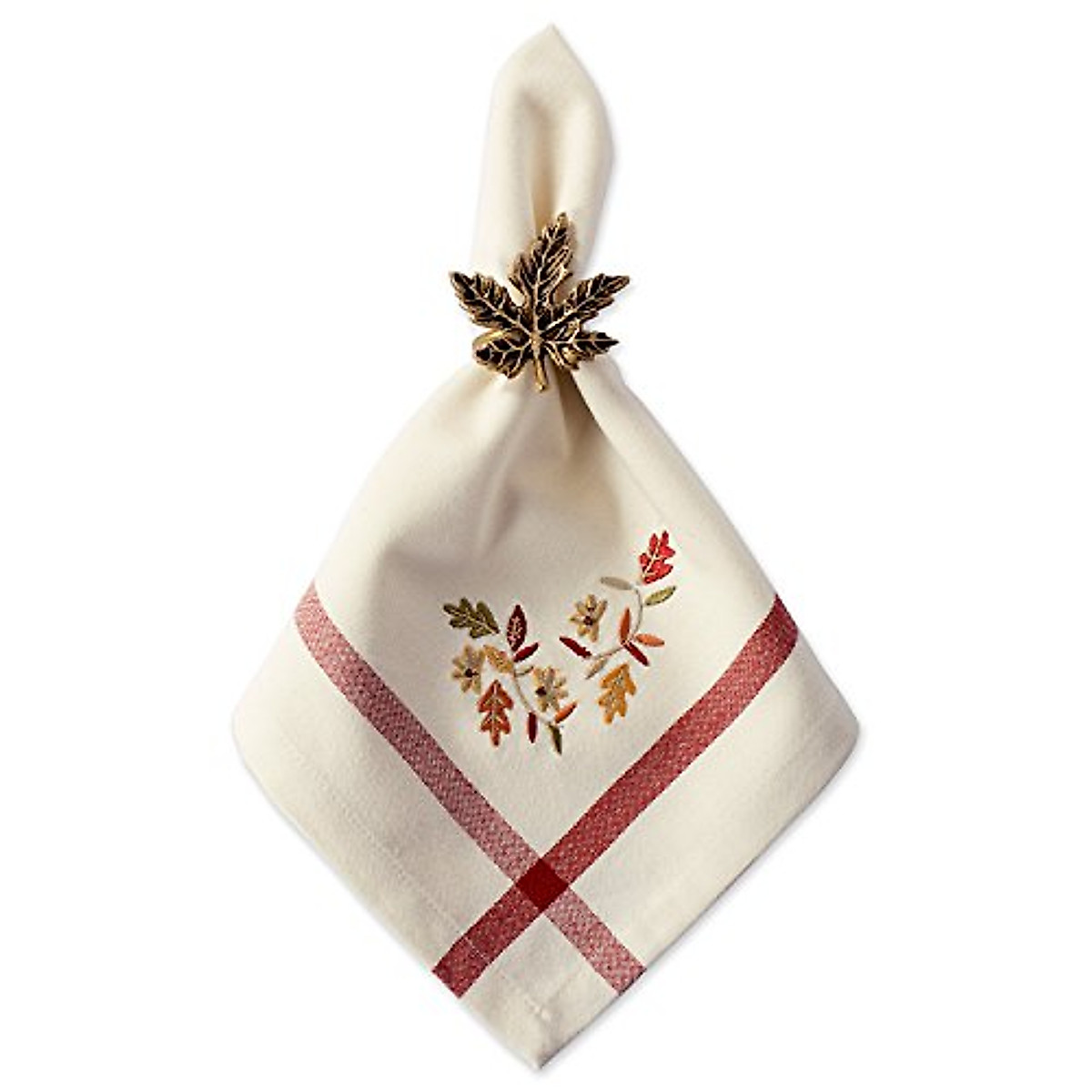 DII Thankful Autumn Collection Fall Tabletop Decoration, Square Napkin Set, 20x20, Falling Leaves, 6 Piece