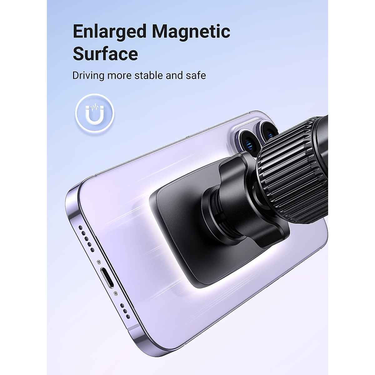 UGREEN Magnetic Phone Holder Car Mount Strong Magnet Cell Phone Mount Air Vent Compatible with iPhone 15 14 13 Pro Max Mini, iPhone 12 11 Plus SE XS XR 8 7 6 6S Smartphone, Black