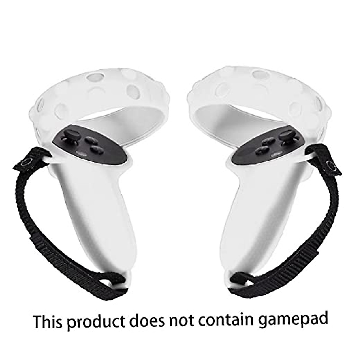 VR Controller Cover Compatible with Oculus Quest 2 Protective Ring Cover Silicone Handle Cover Grip Cap for Headphones White 1 Pair Game Component