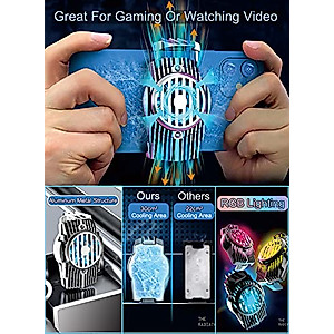 Phone Cooler for iPhone, Gaming Phone Cooling Accessories, Phone Fan Radiator for Phone Width from 2.6" to 3.5", Cell Phone Game Semiconductor Heatsink for Gaming, Live Streaming, Watch Videos -Black