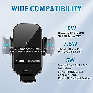 Wireless Car Charger, 15W Fast Charging Auto Clamping Car Charger Phone Mount Phone Holder, 360° Car Phone Holder Stand, Car Phone Holder Mount for All Phone