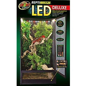 Zoo Med ReptiBreeze LED Deluxe Open Air Aluminum Screen Habitat, X-Large 24 L x 24 W x 48 H