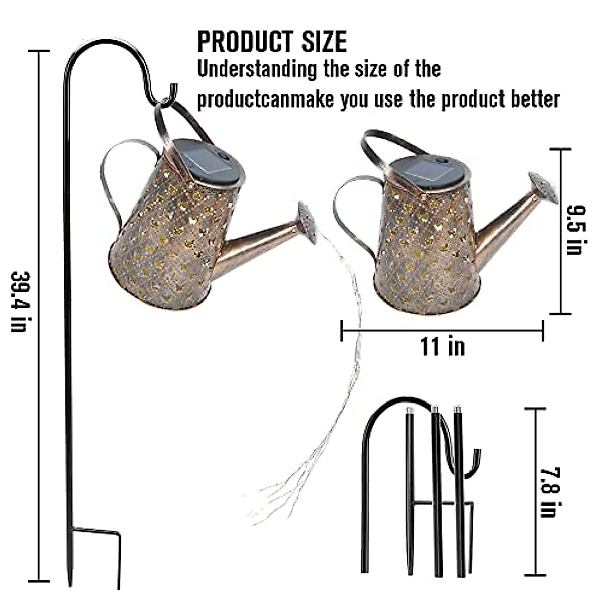 Engmoo Solar Watering Can Twinkling Light Outdoor Decorations Light for Garden Patio Backyard Lawn