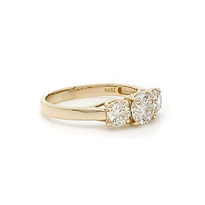 14k Yellow Gold Lab-Grown Diamond 3 Stone Wedding Engagement Ring (1.00 cttw, I-J Color, VS2-SI1 Clarity) Size 7.5