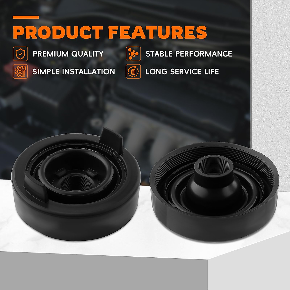 GoaMotors 2 Pcs Headlight Dust Cover 80mm Headlight Cap Rubber Seal with 20mm Hole for LED Conversion Kit
