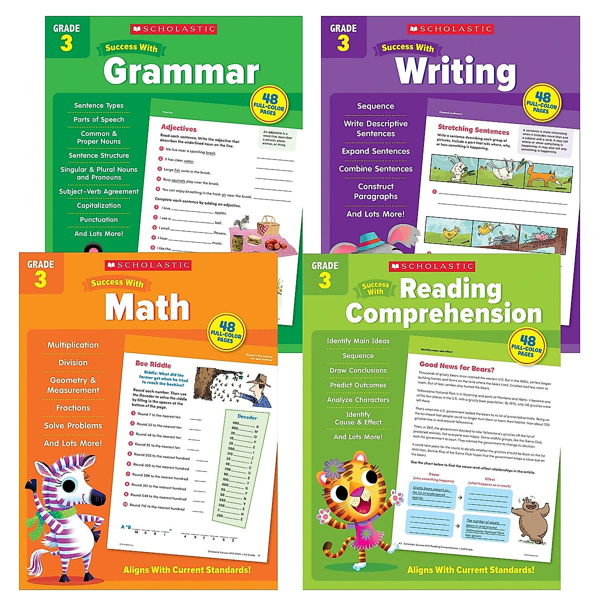Scholastic Teacher Resources Scholastic Third Grade Success Workbooks, 4 Book Set