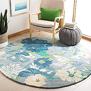 SAFAVIEH Soho Collection 7'6" x 9'6" Blue/Multi SOH849A Handmade Premium Wool & Viscose Area Rug
