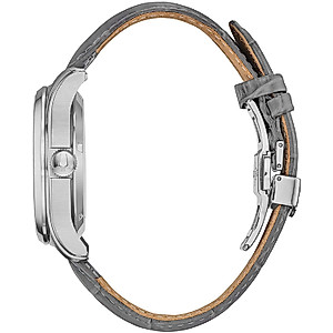 Bulova Men's Classic Wilton 26-Jewel Automatic Leather Strap Watch, 40 Hour Power Reserve, Domed Sapphire Crystal, Exhibition Case Back, Luminous Hands, 43mm