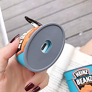 Generic for Airpods Silicone Case Funny Cover Compatible Apple Airpods 1&2[Best Gift for Girl Boy] for Kids Girls Teens Boys Character Skin Keychain Airpod - Tomato Sauce Baked Beans