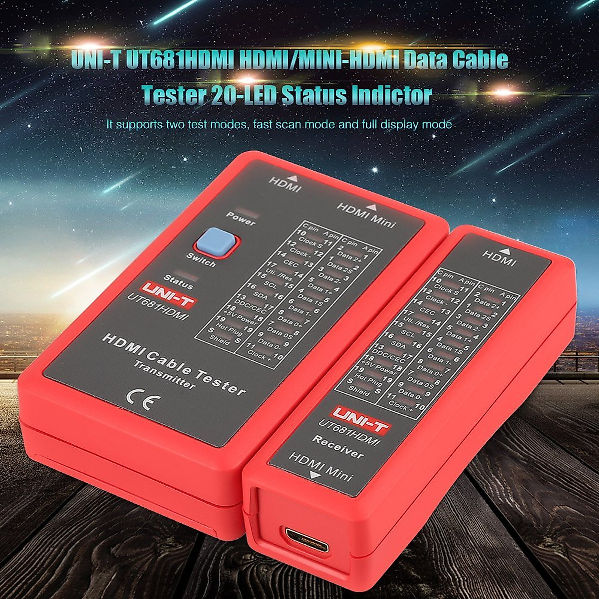 HDMI/Mini-HDMI Cable Tester,HDMI Data Cable Tester,Supports Fast scan Mode and Full Display Mode