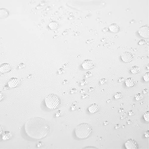 River Dream Sheer Fabric Shower Curtain with Snap-in Liner, Black Satin Stripe Accent, No Hooks Needed, Includes Magnetic Weights and Chrome Split Rings, 71" W x 74" H, White.