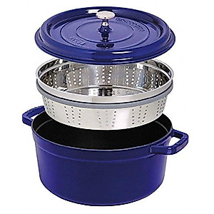 Staub Cocotte with Steamer Round 26cm Dark Blue
