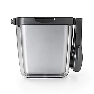 OXO Good Grips Double Wall Ice Bucket with Tongs and Garnish Tray,Gray