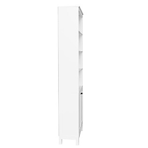 Prepac Yaletown Bookcase with Doors, White Storage Cabinet with Doors and Shelves, Accent Cabinet 23.75" W x 79.50" H x 12.25" D, WSBR-2310-1