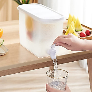 Plastic Drink Dispenser, Beverage Dispenser With Spigot, 3.5L Iced Juice Lemonade Dispenser For Party Daily Use, Milk Dispenser For Fridge Gallon, Small Water Dispensers