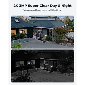 REOLINK 2K Wireless Outdoor Security Camera, Rechargeable Battery-Powered WiFi Camera, 3MP Night Vision, 2-Way Talk, Work with Smart Home/Local SD, Argus Eco 2 Pack Bundle with 2 Solar Panels